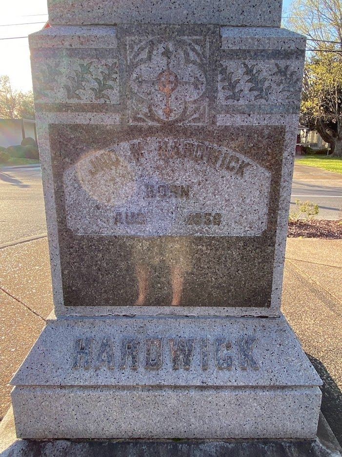 Photo: The Jno M. Hardwick side of the Marker