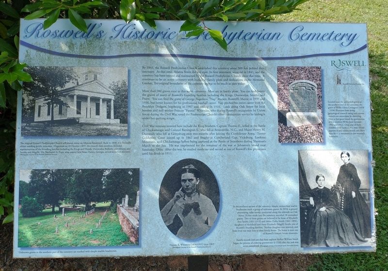 Roswell's Historic Presbyterian Cemetery Historical Marker