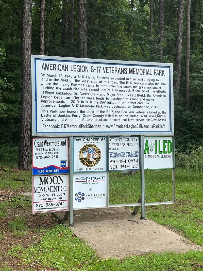 American Legion B-17 Veterans Memorial Park Historical Marker