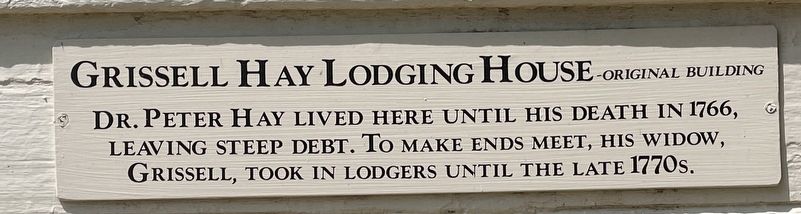Grissell Hay Lodging House Historical Marker