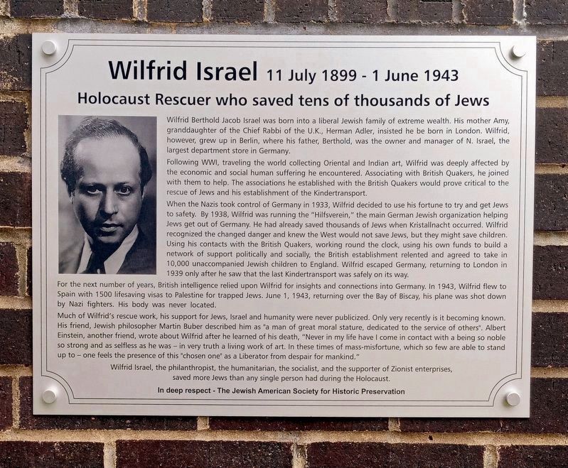 Wilfrid Israel Historical Marker