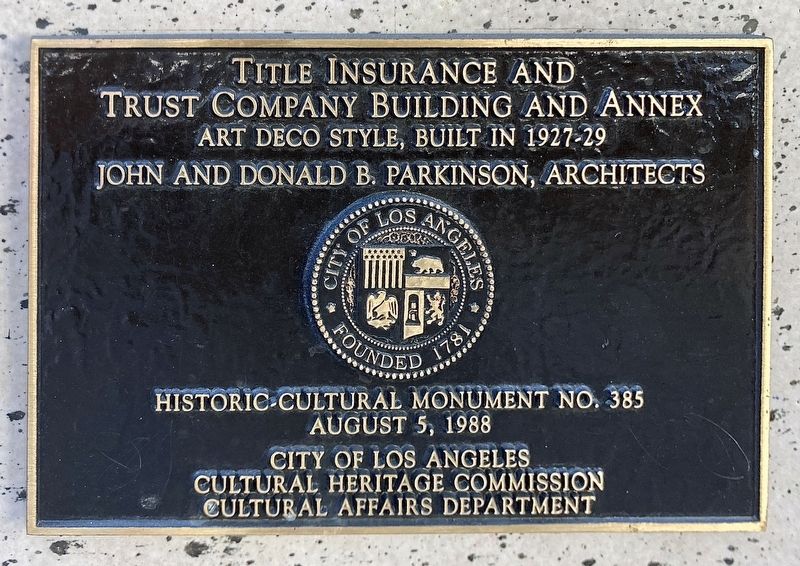 Title Insurance Building Historical Marker
