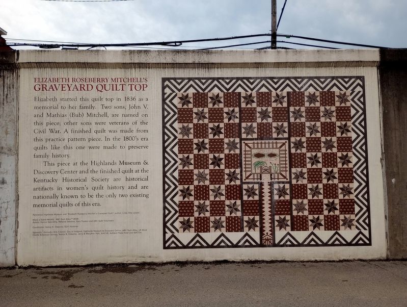 Elizabeth Roseberry Mitchell's Graveyard Quilt Top Historical Marker