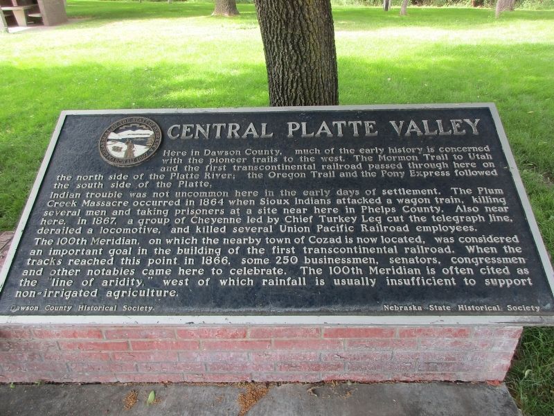 Central Platte Valley Historical Marker