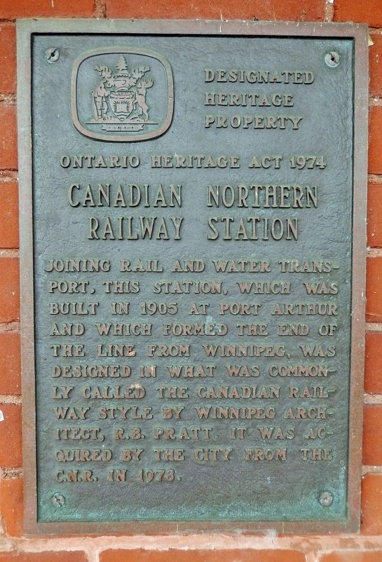Canadian Northern Railway Station Historical Marker