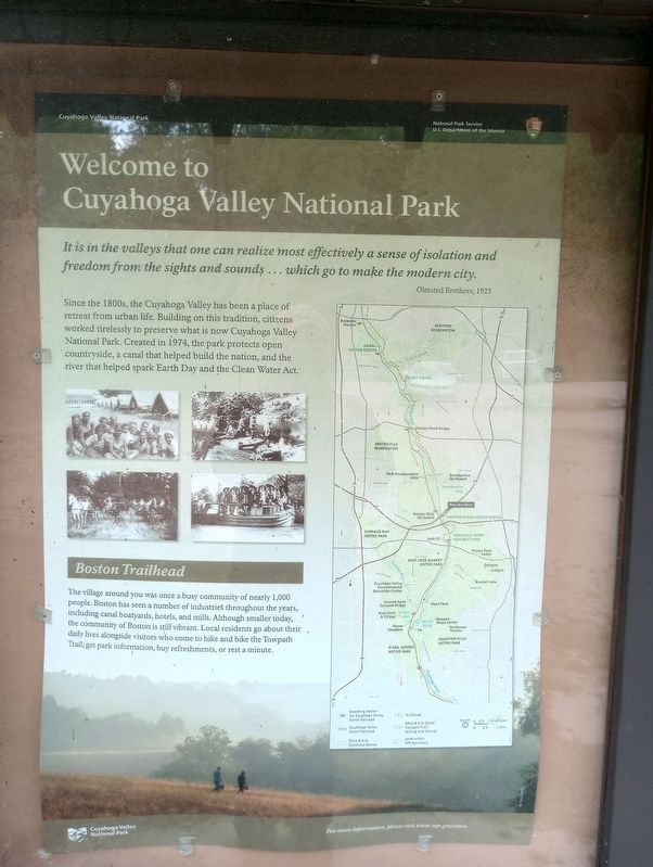 Welcome to Cuyahoga Valley National Park Historical Marker