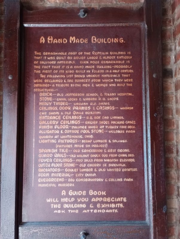 A Hand Made Building Historical Marker