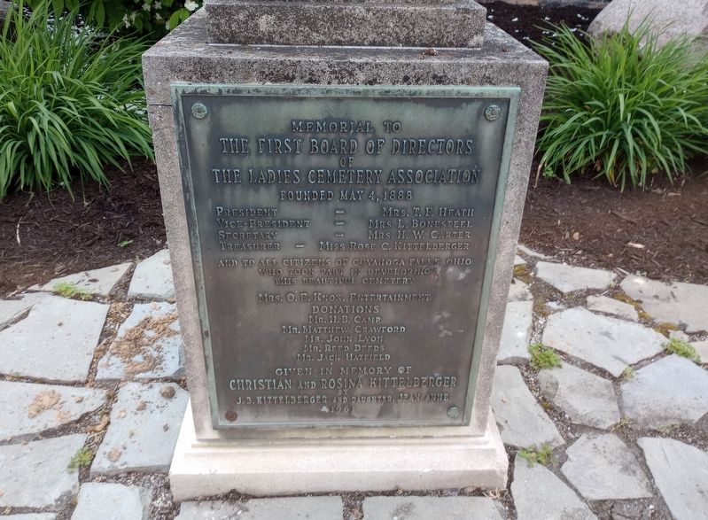 Memorial to The First Board Of Directors of The Ladies Cemetery ...