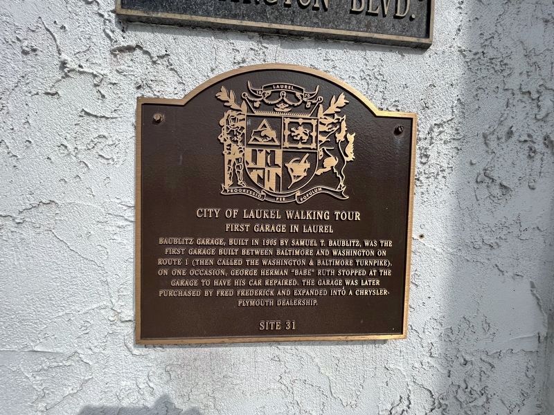 First Garage in Laurel Historical Marker