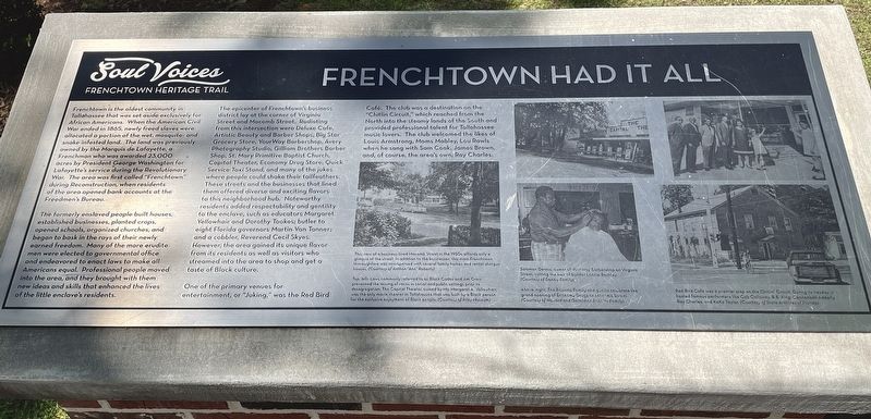 Frenchtown Had It All Historical Marker