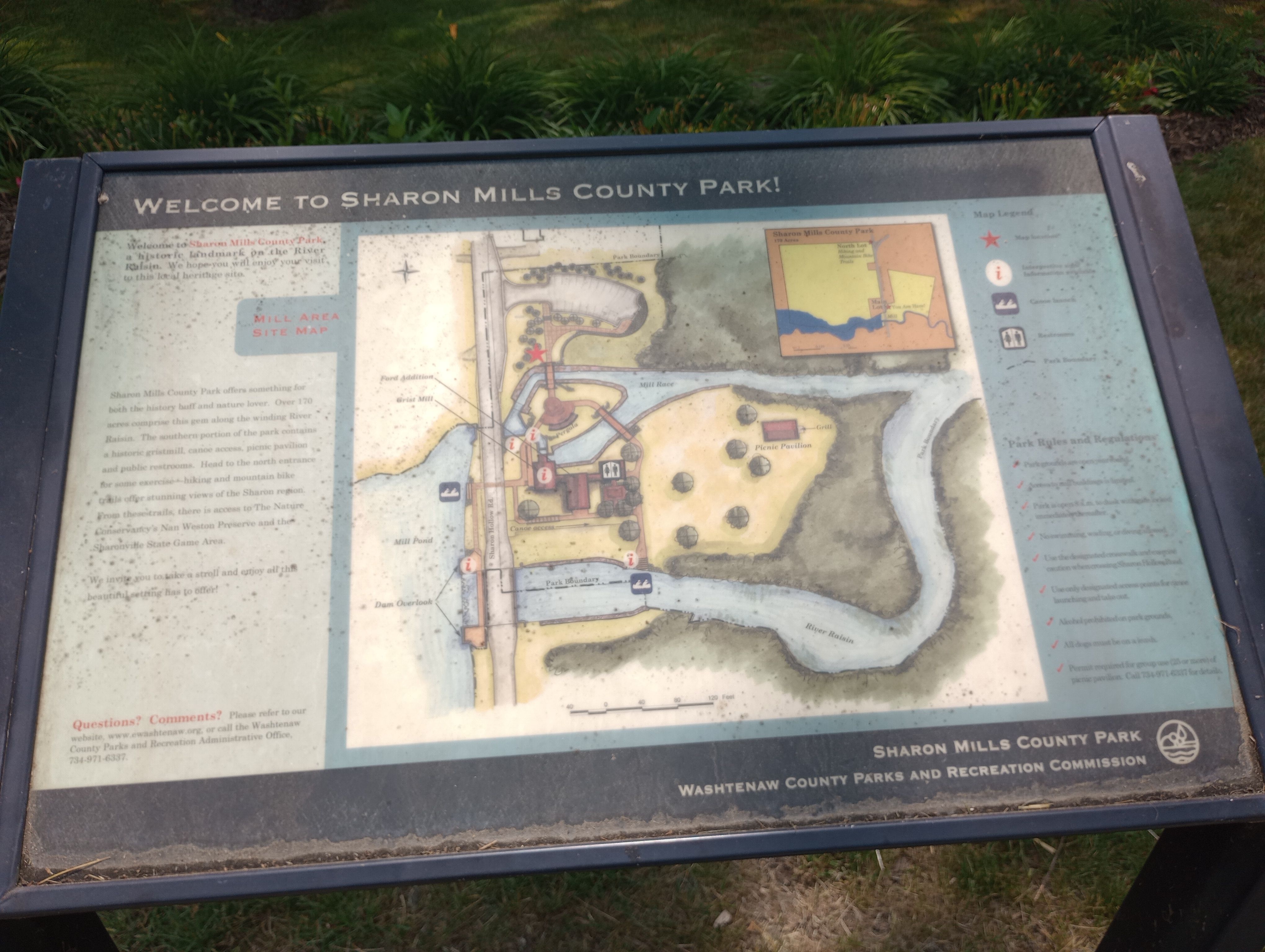 Photo: Welcome To Sharon Mills County Park! Marker