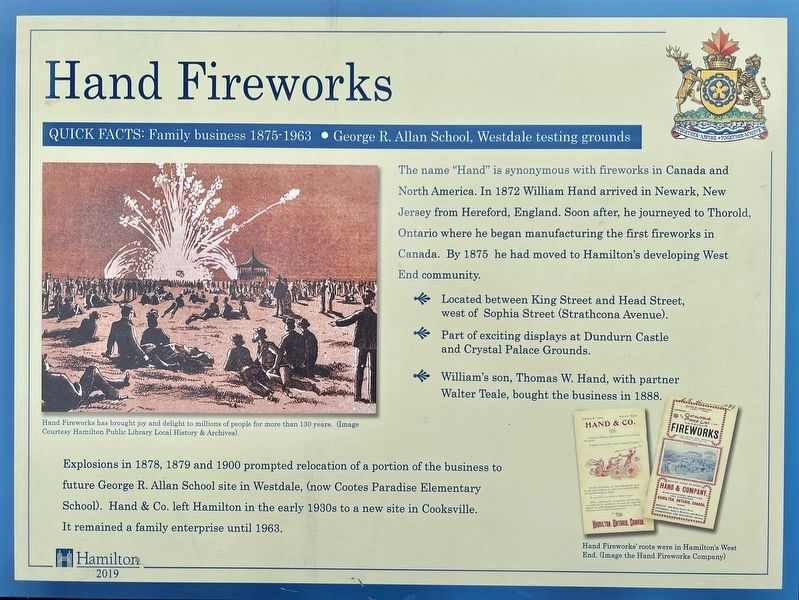 Hand Fireworks Historical Marker