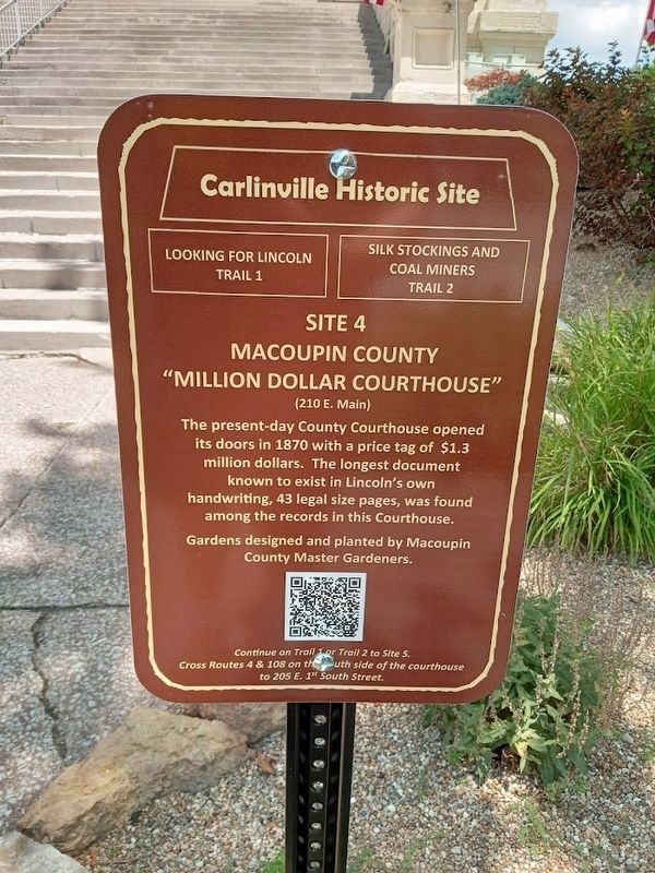 Macoupin County "Million Dollar Courthouse" Historical Marker