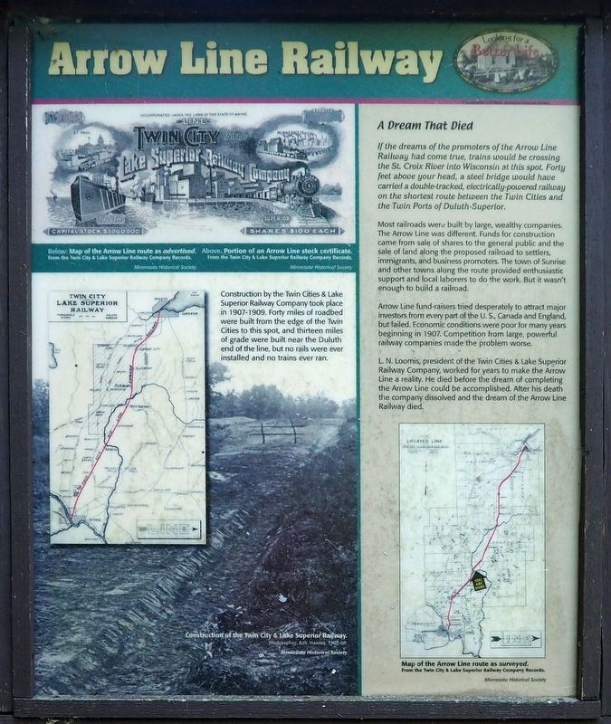 Arrow Line Railway Historical Marker