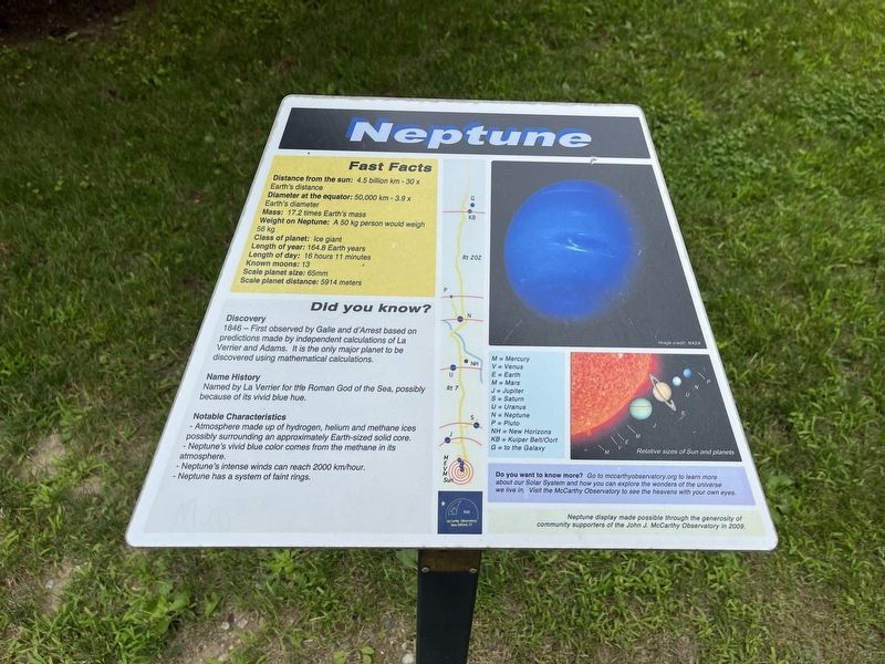 Neptune Historical Marker