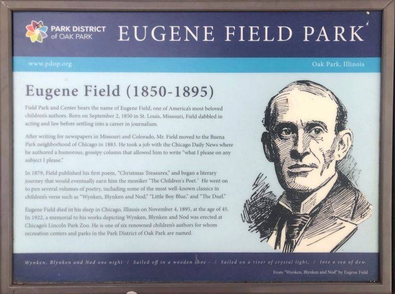 Eugene Field Park Historical Marker