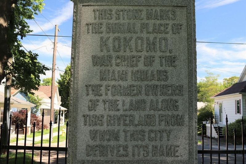 The Burial Place of Chief Kokomo Historical Marker