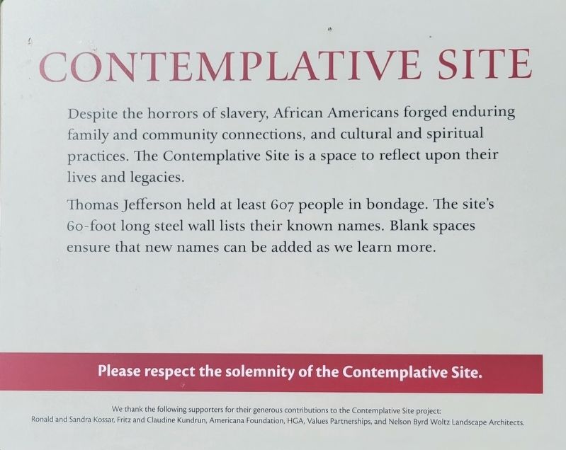 Contemplative Site Historical Marker