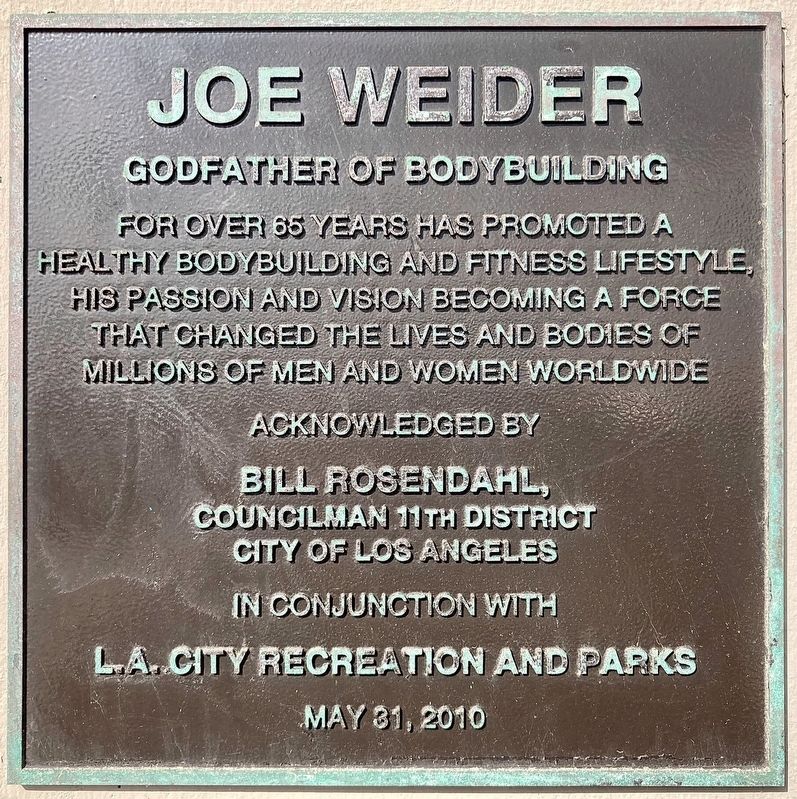 Joe Weider Historical Marker