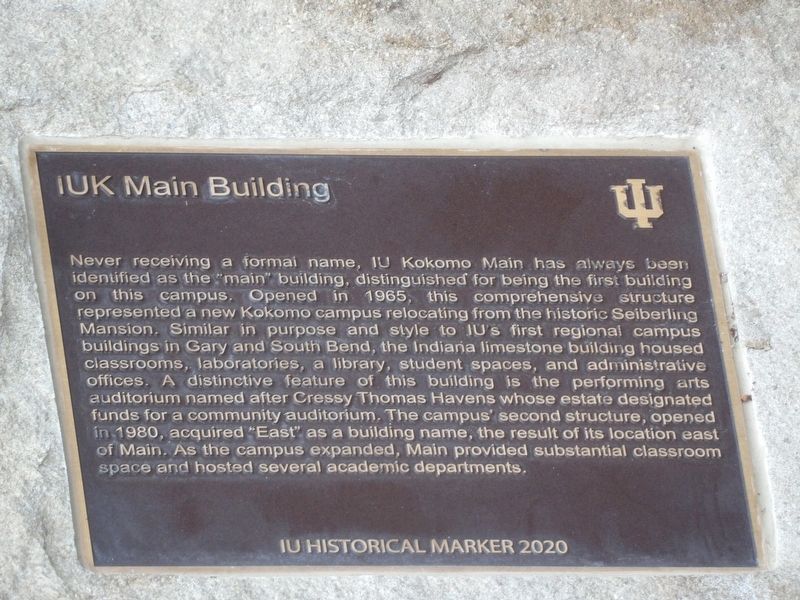 IUK Main Building Historical Marker