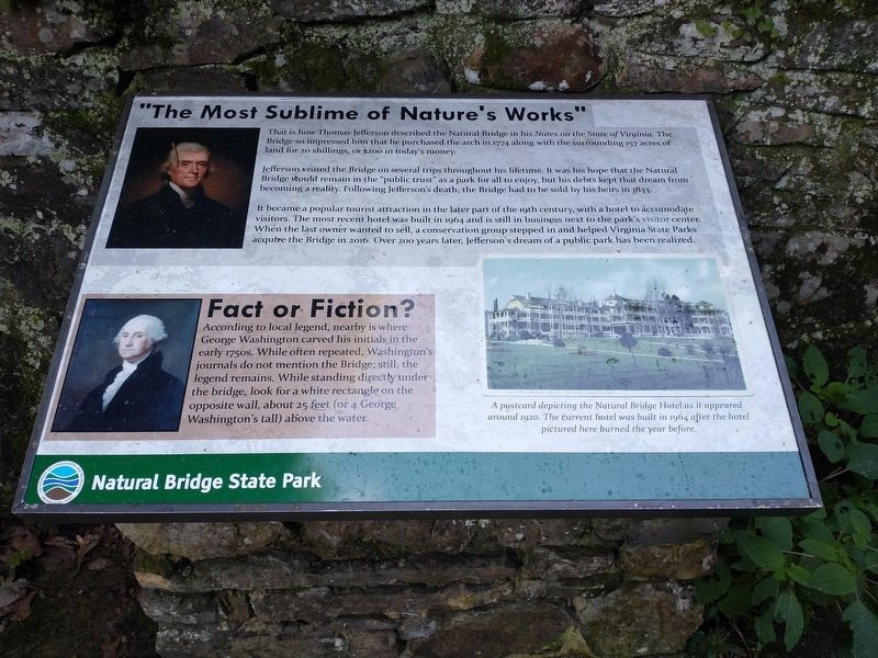 “The Most Sublime of Nature’s Works” Historical Marker