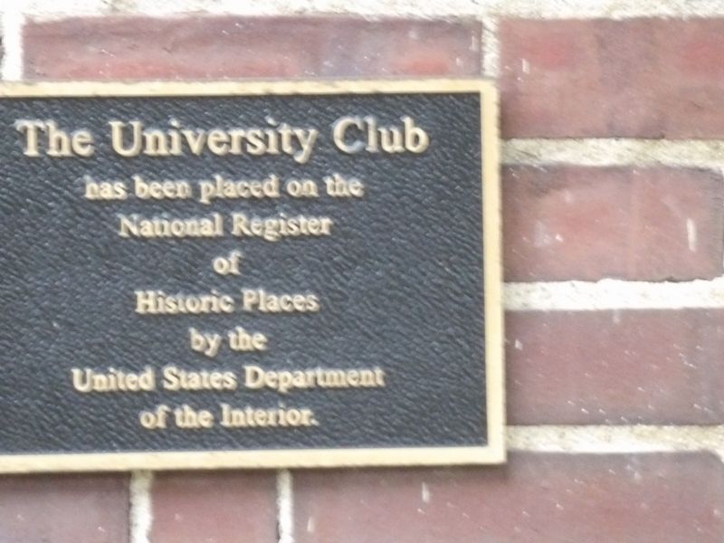 The University Club Historical Marker