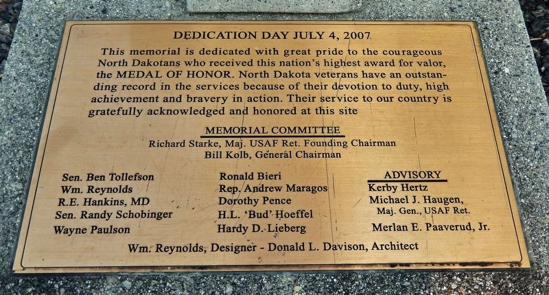 North Dakota Medal of Honor Memorial Historical Marker