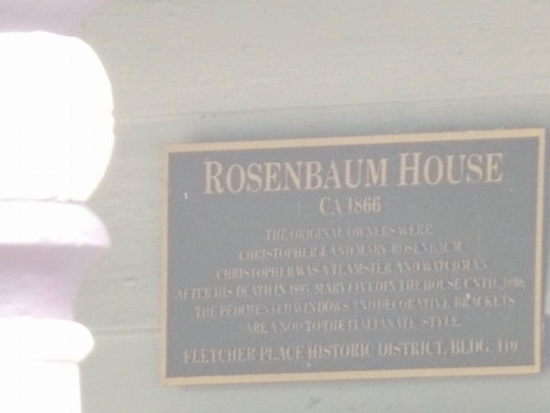 Rosenbaum House Historical Marker