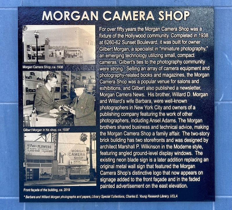 Morgan Camera Shop Historical Marker