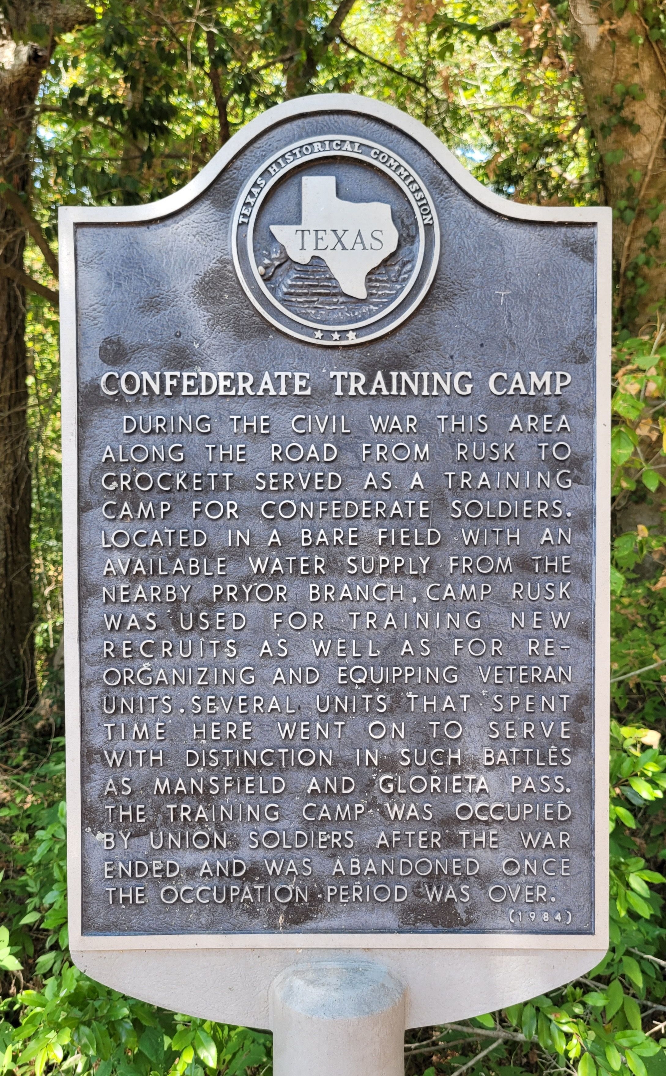 Photo: Confederate Training Camp Marker