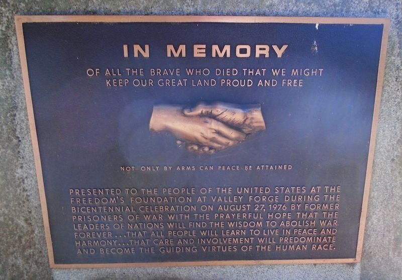 Not Only By Arms Can Peace Be Attained, a War Memorial