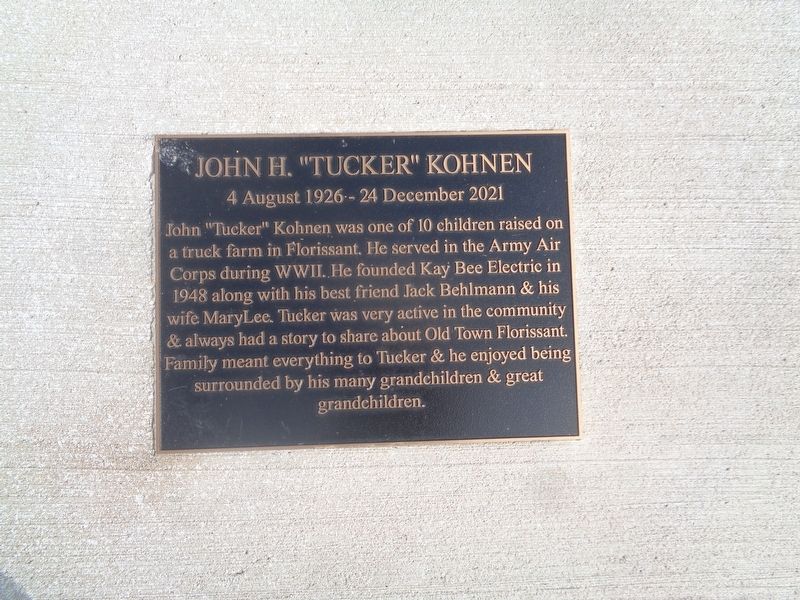 John H. "Tucker" Kohnen Historical Marker