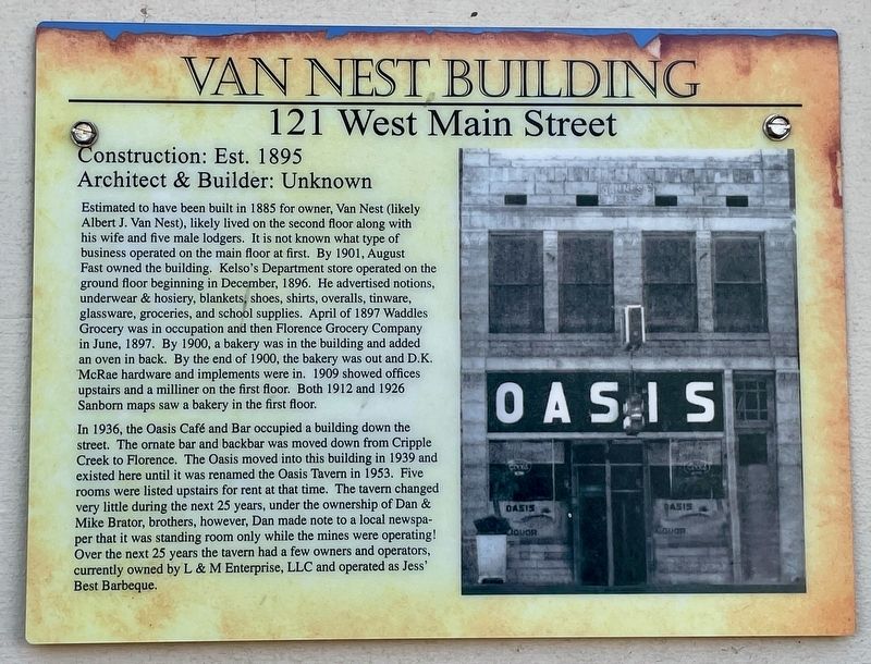 Van Nest Building Historical Marker