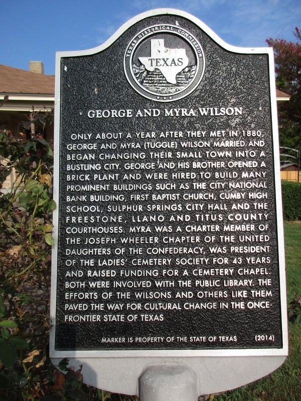 George and Myra Wilson Historical Marker