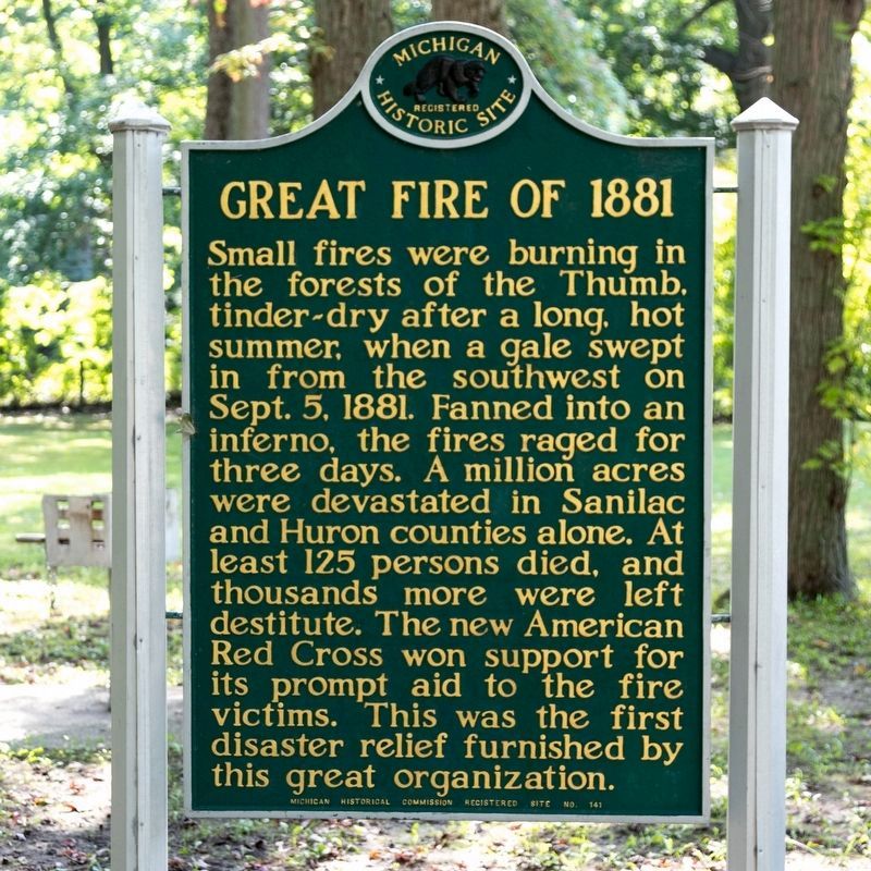 Great Fire of 1881 Historical Marker