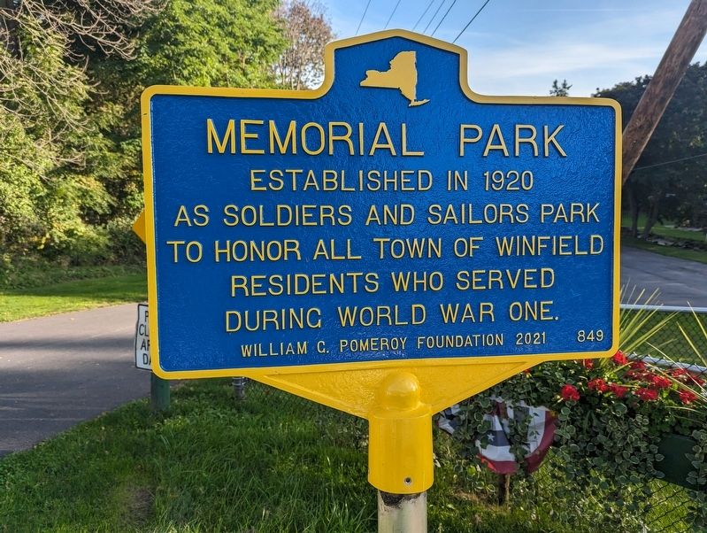 Memorial Park Historical Marker