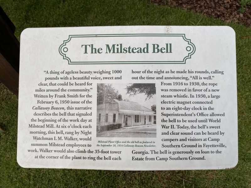 The Milstead Bell Historical Marker