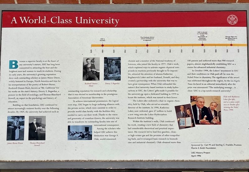 A World-Class University Historical Marker
