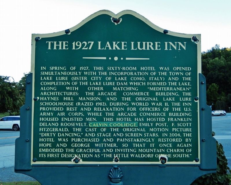 The 1927 Lake Lure Inn Historical Marker