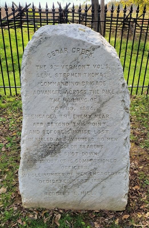 Stand of the Eighth Vermont Historical Marker