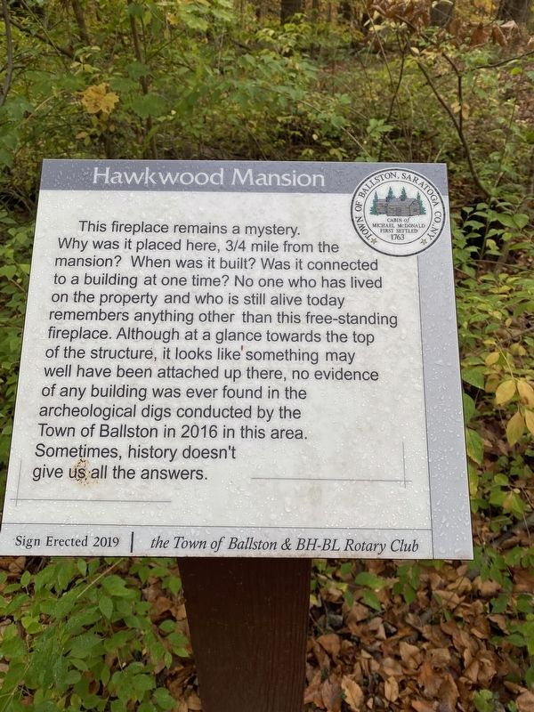 Hawkwood Mansion Historical Marker