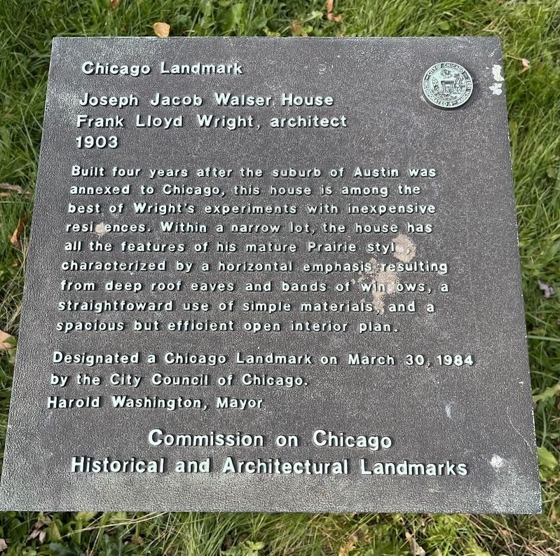 Joseph Jacob Walser House Historical Marker