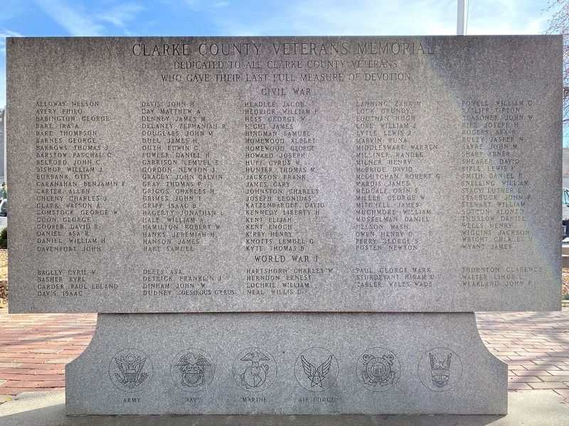 Clarke County Veterans Memorial, a War Memorial