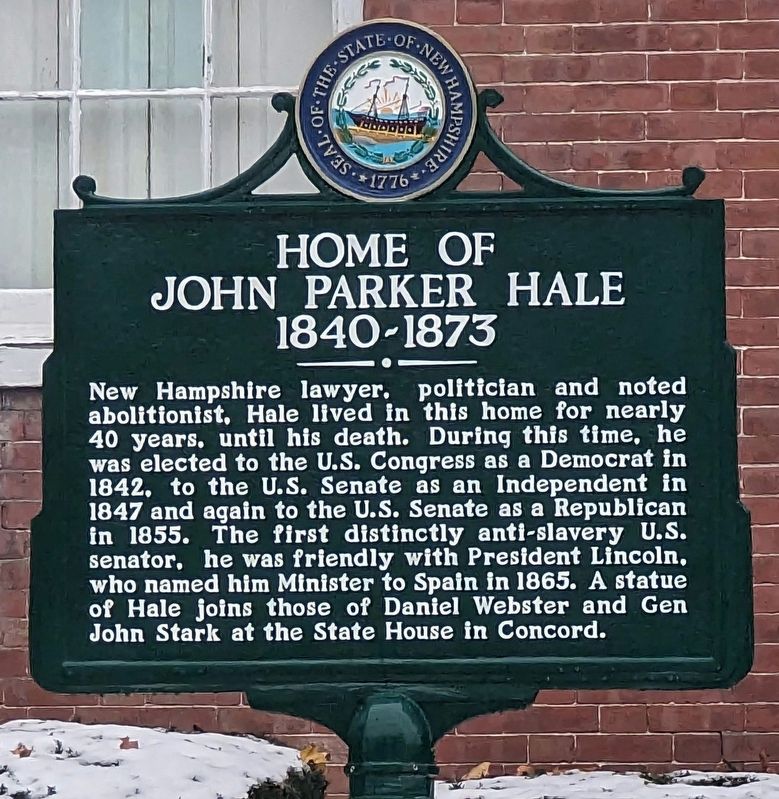 Home of John Parker Hale Historical Marker
