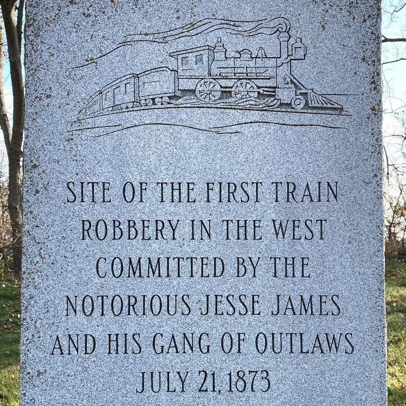 Site of the First Train Robbery in the West Historical Marker
