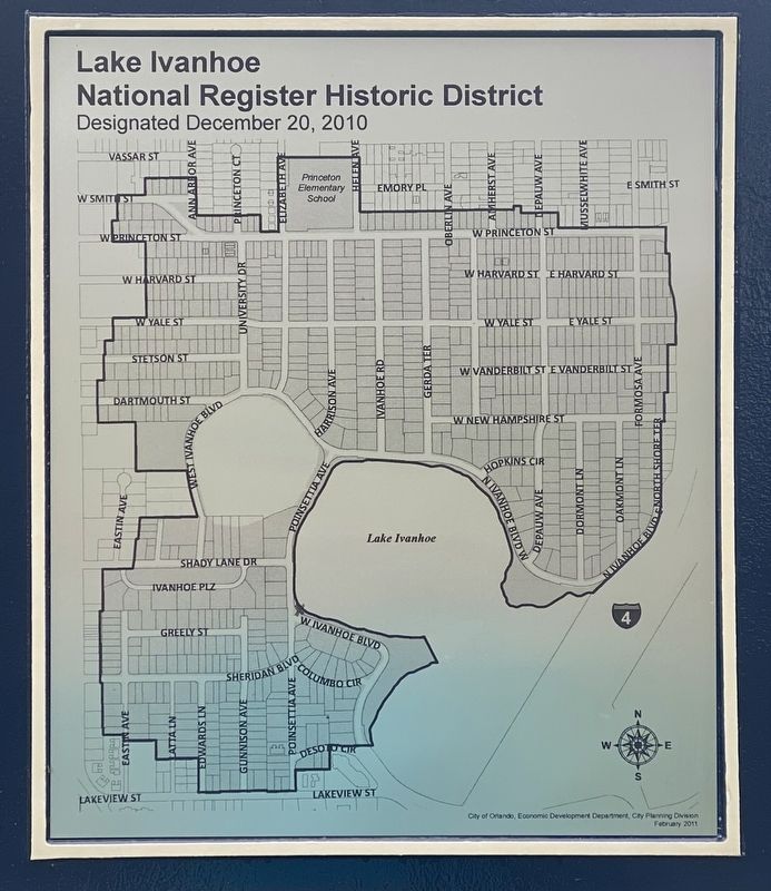 Lake Ivanhoe Residential Historic District Historical Marker