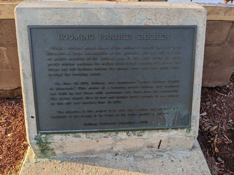 Booming Prairie Chicken Historical Marker