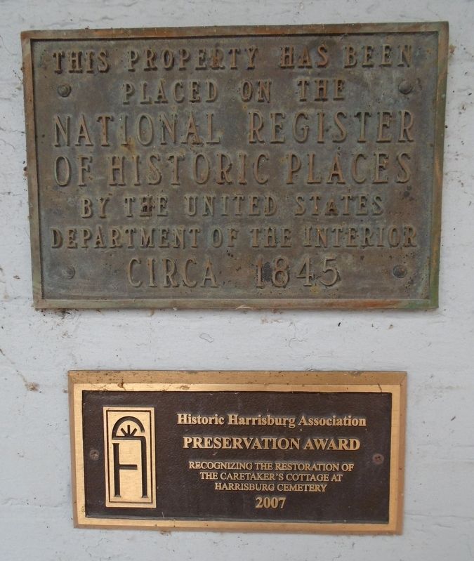 Harrisburg Cemetery Caretaker's Cottage Historical Marker