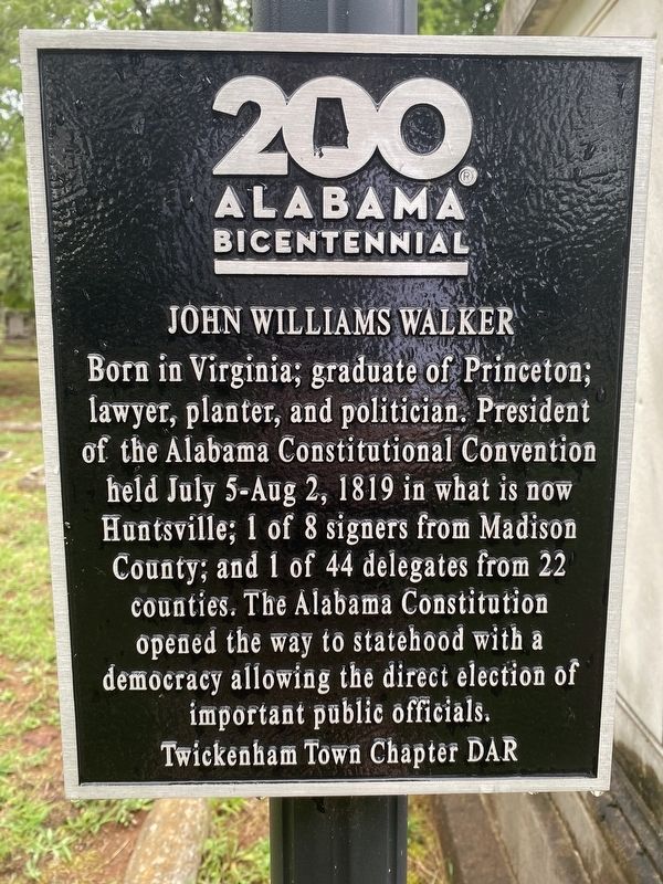 John Williams Walker Historical Marker