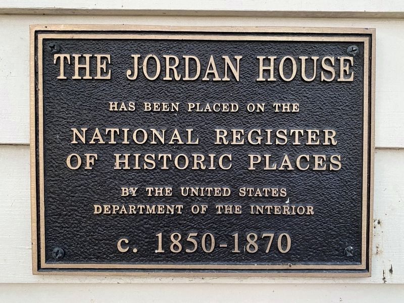 Welcome to the Jordan House Historical Marker